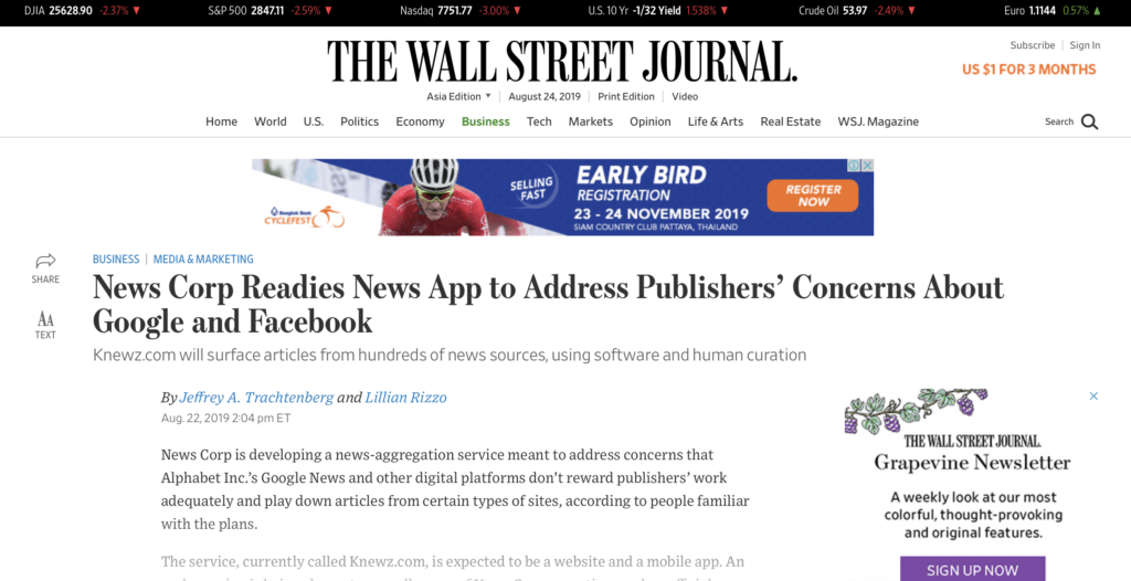 News Corp ยักษ์ใหญ่วงการสื่อ เตรียมทำแอพอ่านข่าวแข่ง Google, Apple ...