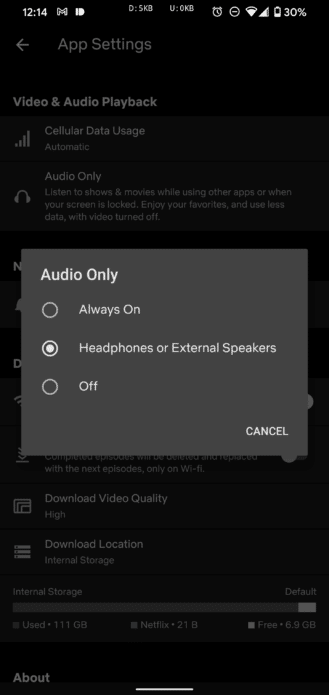 Netflix เพิ่มปุ่ม Audio Only ให้เลือกฟังแค่เสียง บนแอนดรอยด์