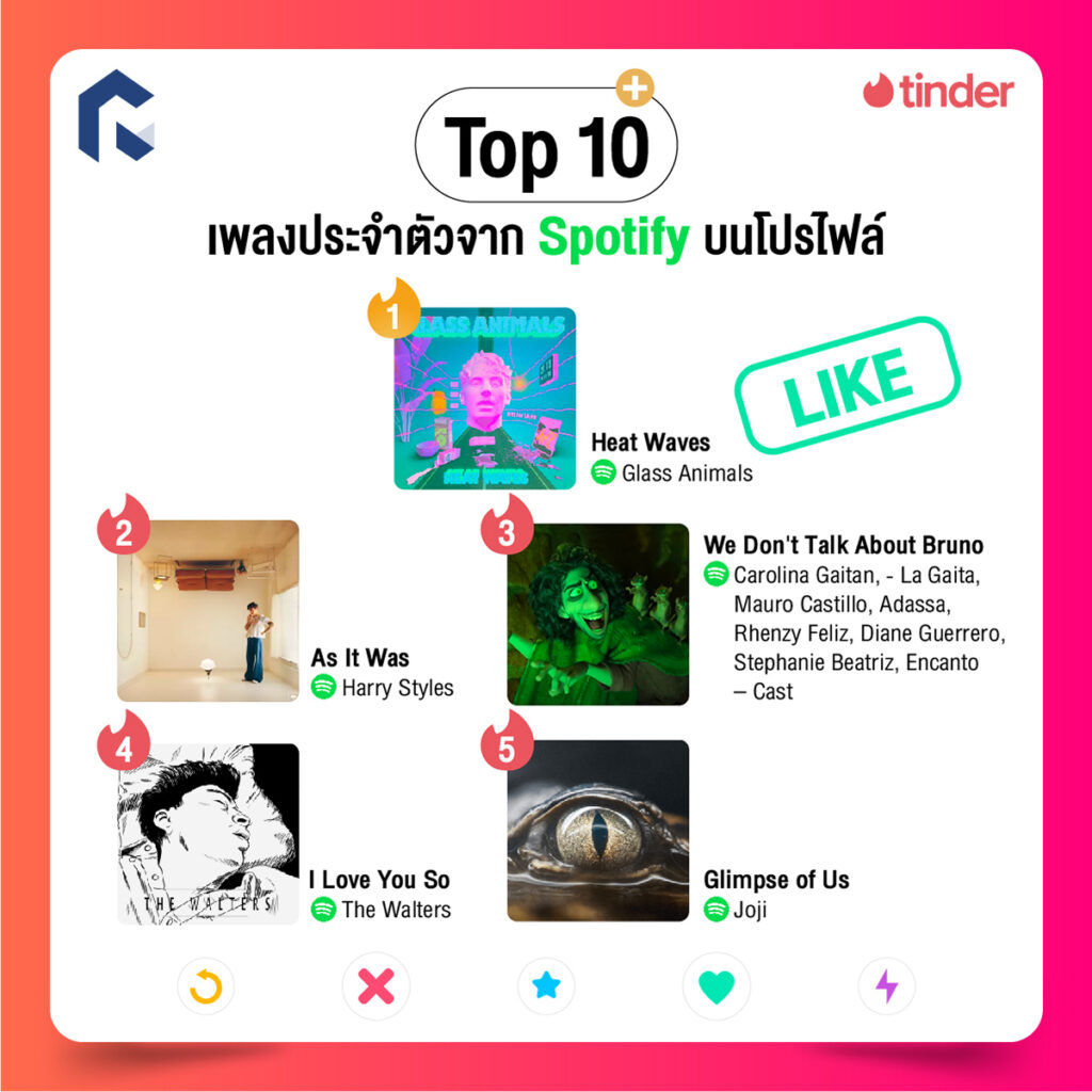 ส่องอินไซต์ความสนใจ และเพลงฮิตจาก Spotify ที่ถูกใช้บนโปรไฟล์ Tinder มาก ...