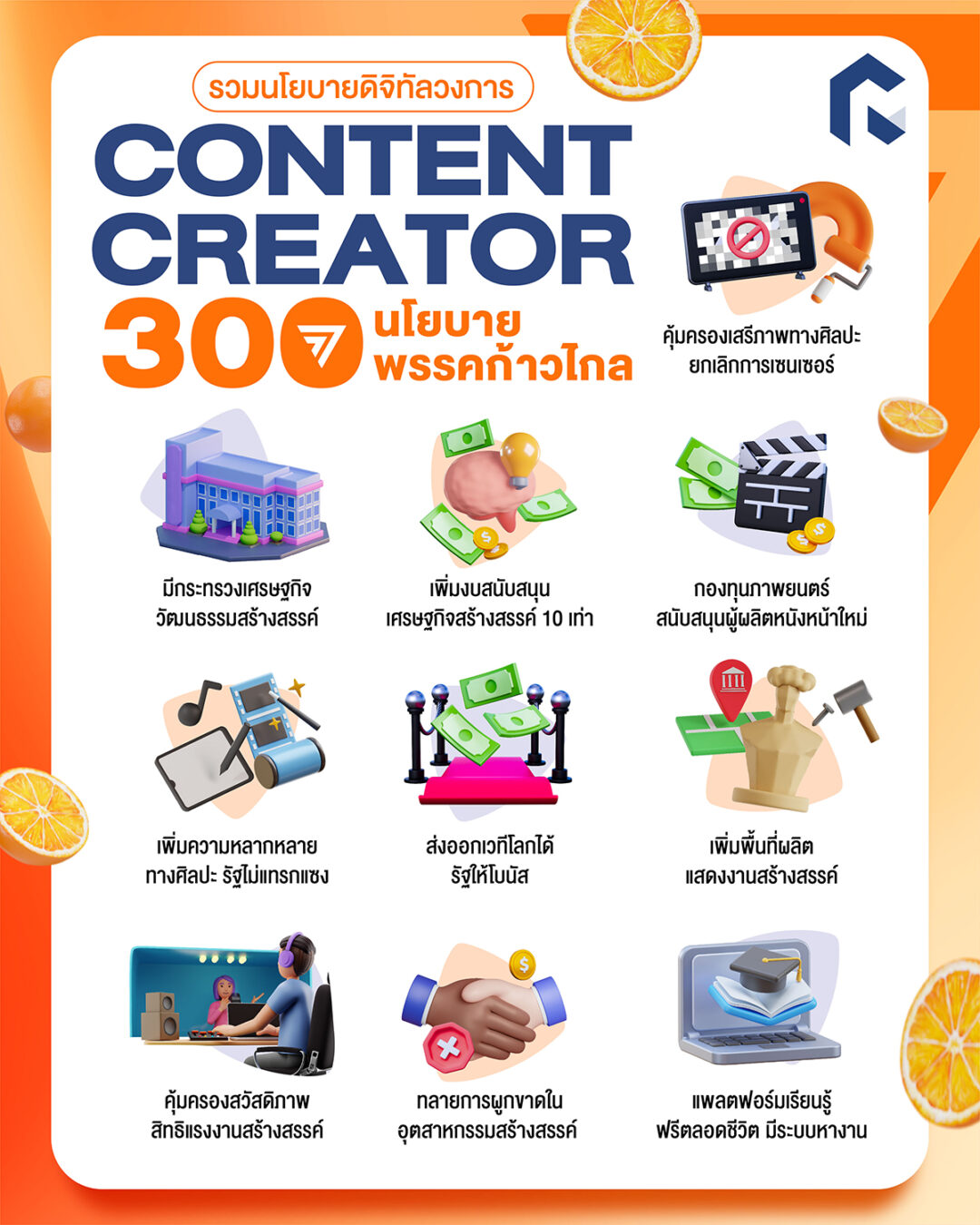 รวมนโยบายดิจิทัลวงการ Content Creator จาก 300 นโยบายพรรคก้าวไกล