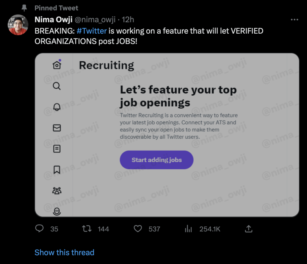 Twitter เตรียมเพิ่มฟังก์ชัน “Job Post” ให้องค์กรโพสต์รับสมัครงานบน ...