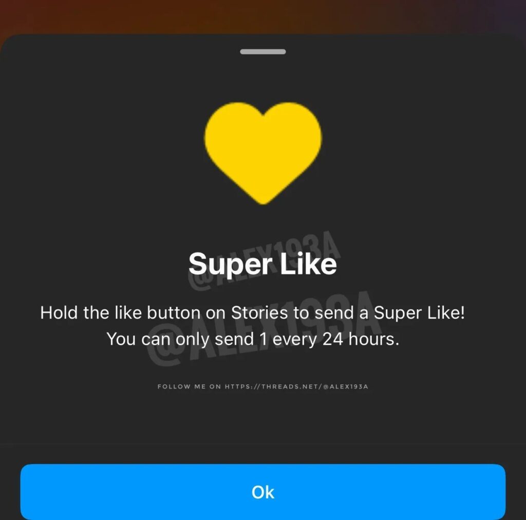 Instagram ทดลองปุ่ม 'Super Like' บน Stories กดส่งได้ 1 ครั้งต่อวัน